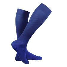 Truform Travel 15-20mmhg Socks Knee-High Closed-Toe Unisex Navy Medium ...
